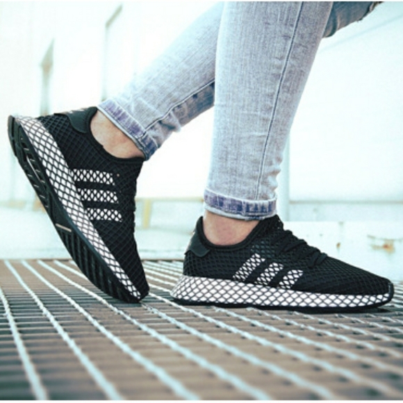 adidas | Shoes | Adidas Black White Stripes Mesh Running Sneakers ...